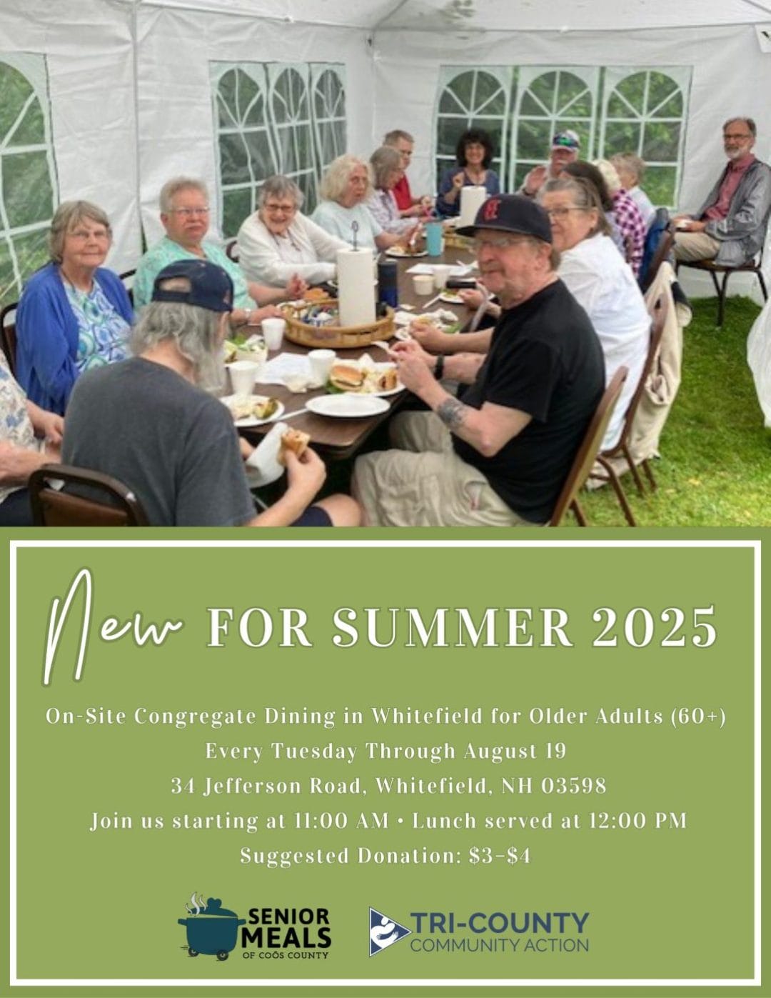 Senior Meals of Coös County Congregate Dining in Whitefield - TCCAP
