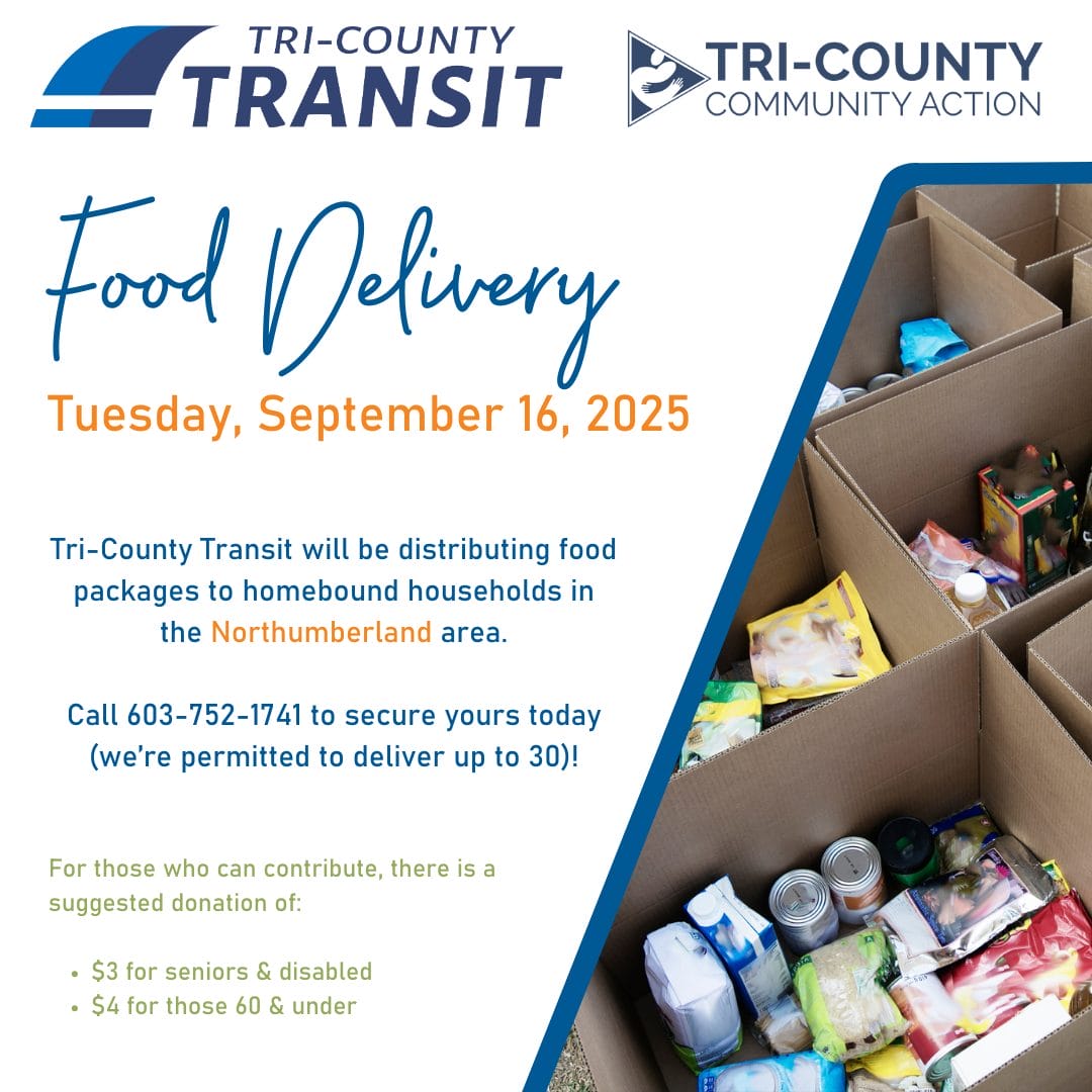 Tri-County Transit Food Deliveries In The Northumberland Area - TCCAP