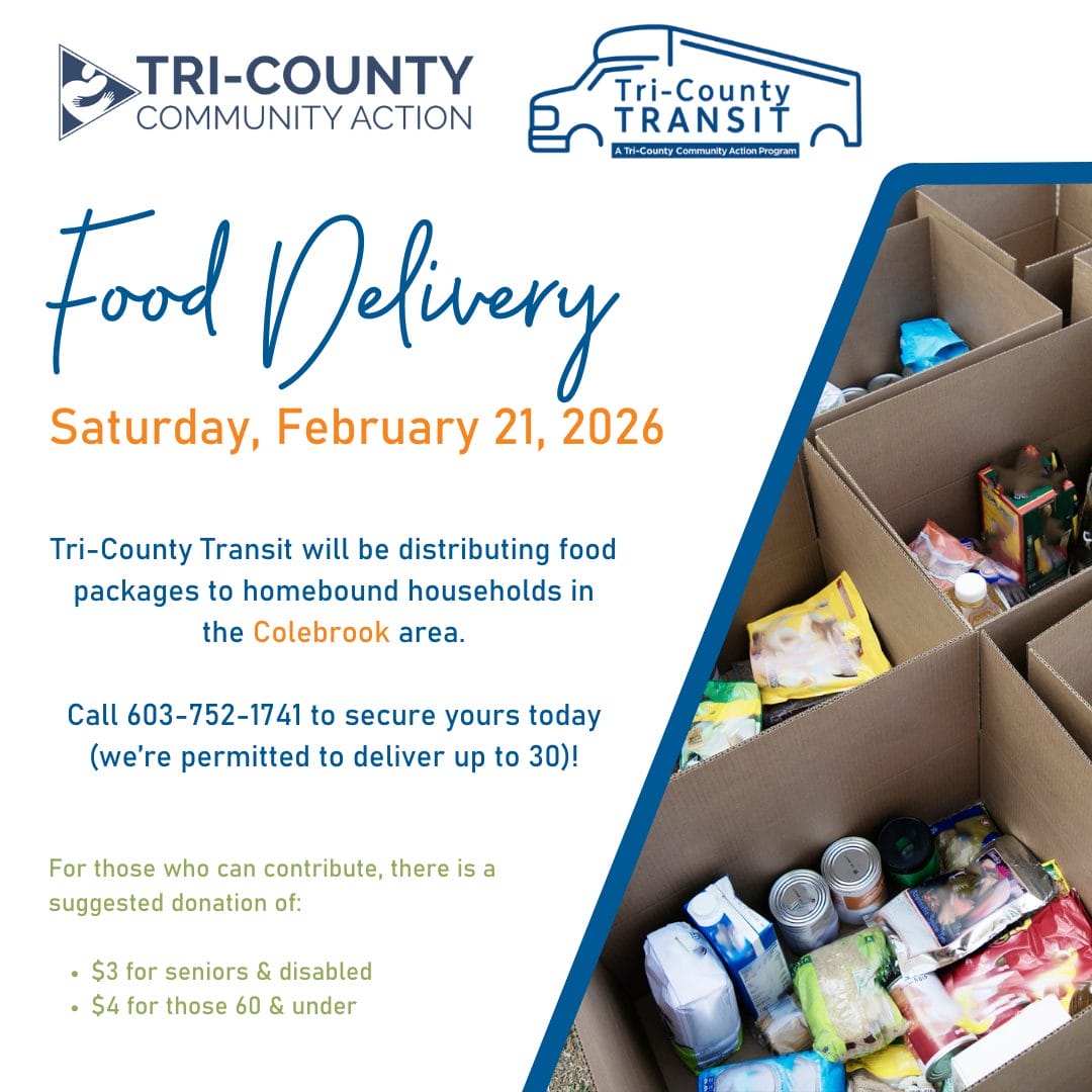 Tri-County Transit Food Deliveries in the Colebrook Area - TCCAP